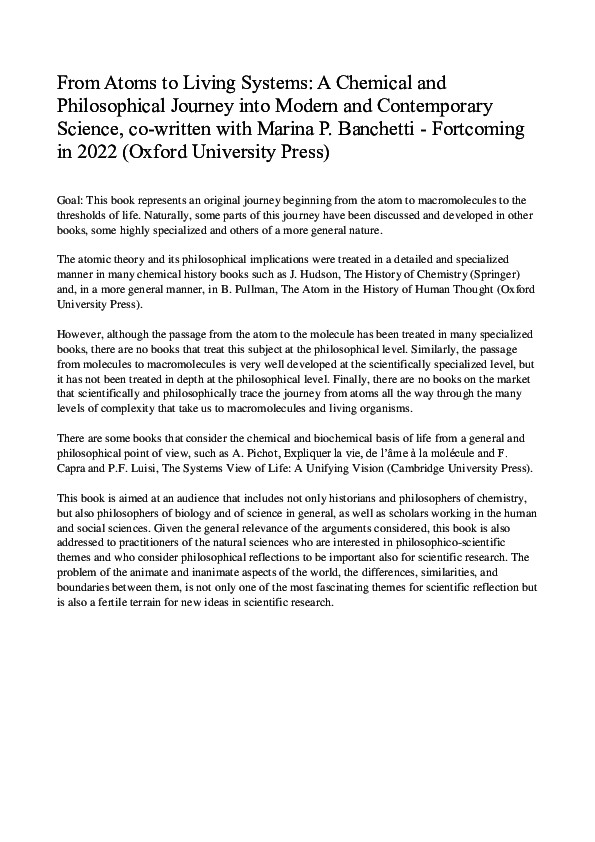 (PDF) From Atoms to Living Systems