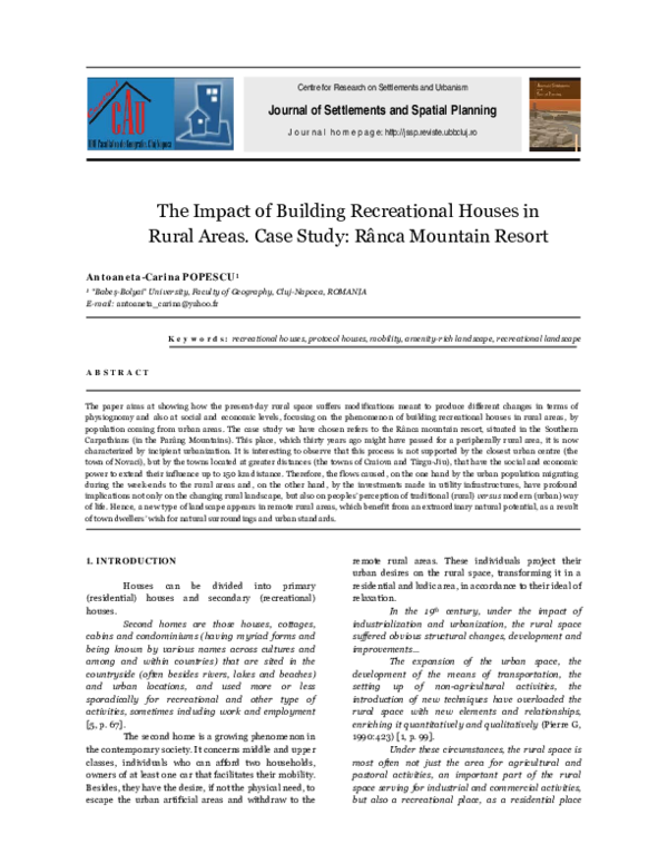 (PDF) The Impact of Building Recreational Houses in Rural Areas. Case ...