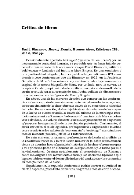 (PDF) David Riazanov, Marx y Engels (2012)