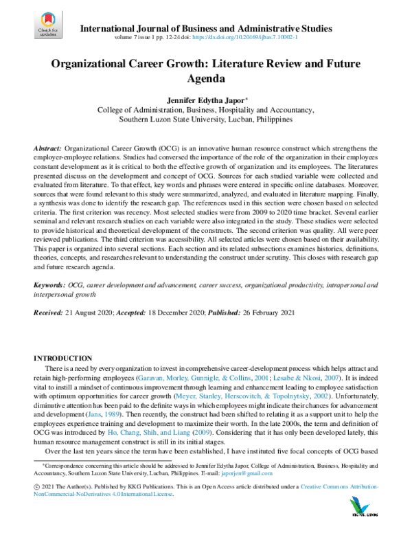 PDF Organizational Career Growth Literature Review And Future Agenda International Journal pdf-organizational-career-growth-literature-review-and-future-agenda-international-journal