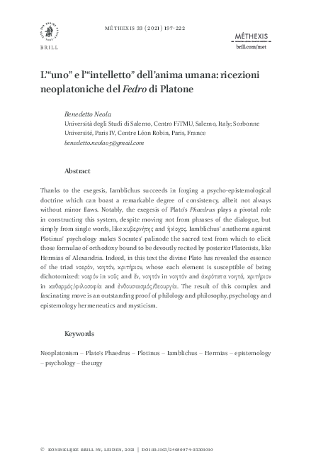 (PDF) L’“uno” e l’“intelletto” dell’anima umana: ricezioni ...