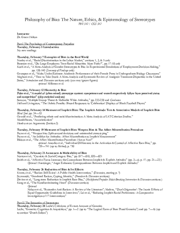 (PDF) The Philosophy of Bias: The Nature, Epistemology, and Ethics of ...