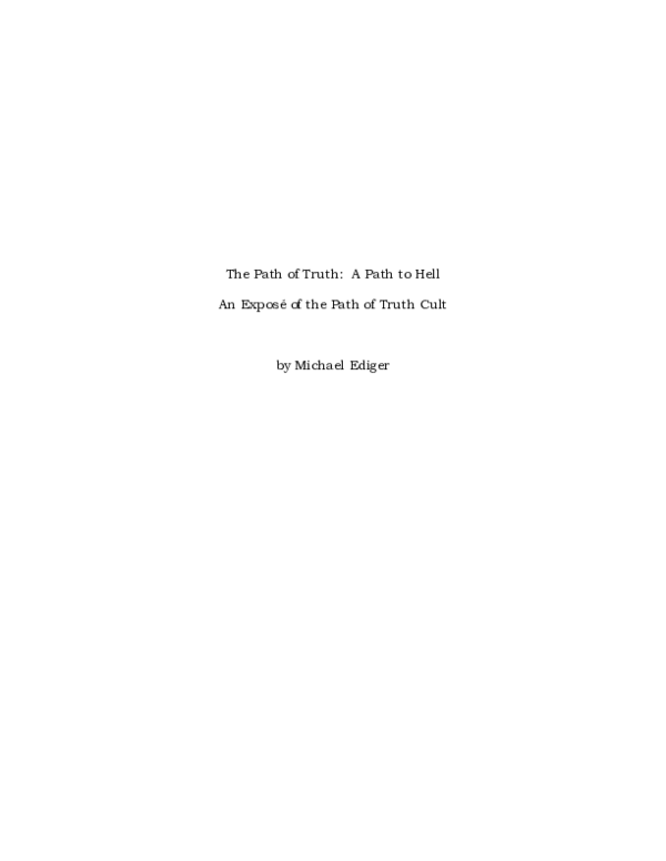 (PDF) The Path of Truth: A Path to Hell An Exposé of the Path of Truth Cult