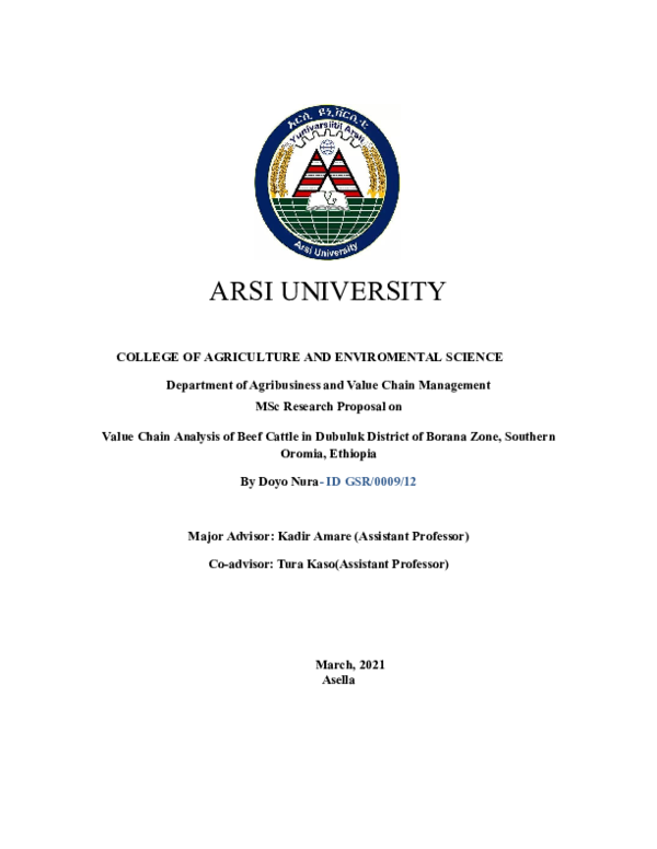 (DOC) Department of Agribusiness and Value Chain Management MSc ...