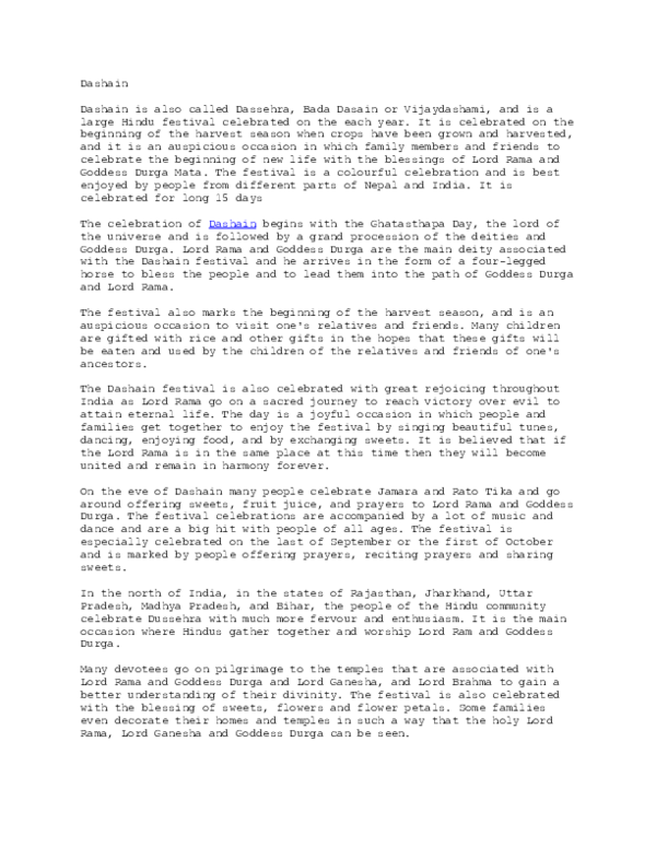 (DOC) Dashain festival of Nepal