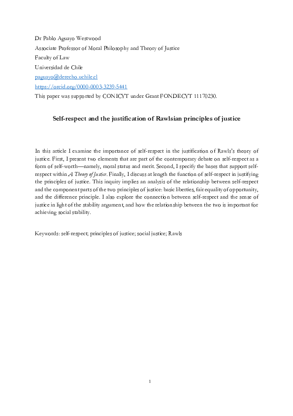 (PDF) The latest version of: Self-respect and the justification of ...