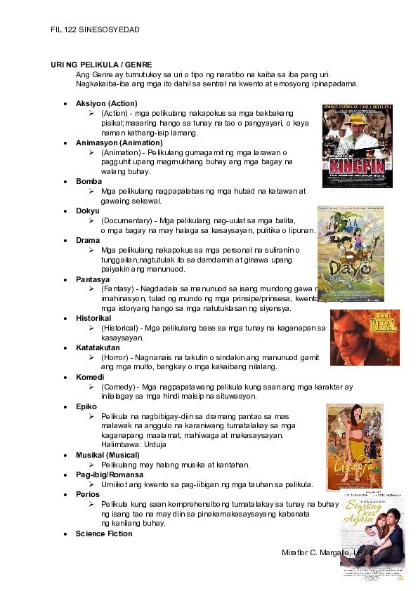 (DOC) Uri ng Pelikula