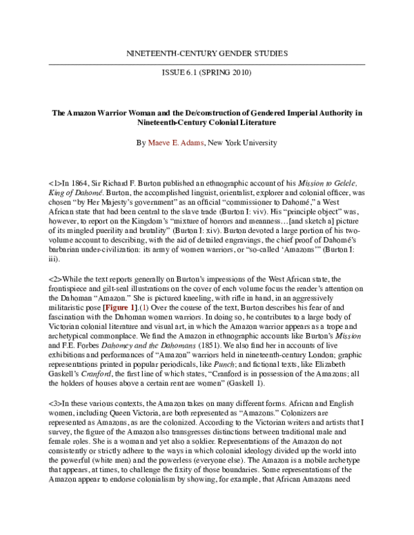 (PDF) The Amazon Warrior Woman and the De/construction of Gendered ...