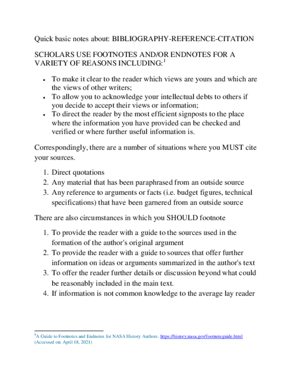 (PDF) Quick basic notes about: BIBLIOGRAPHY-REFERENCE-CITATION