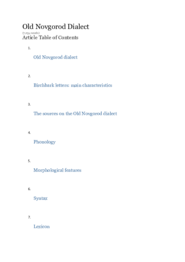 (PDF) Old Novgorod Dialect