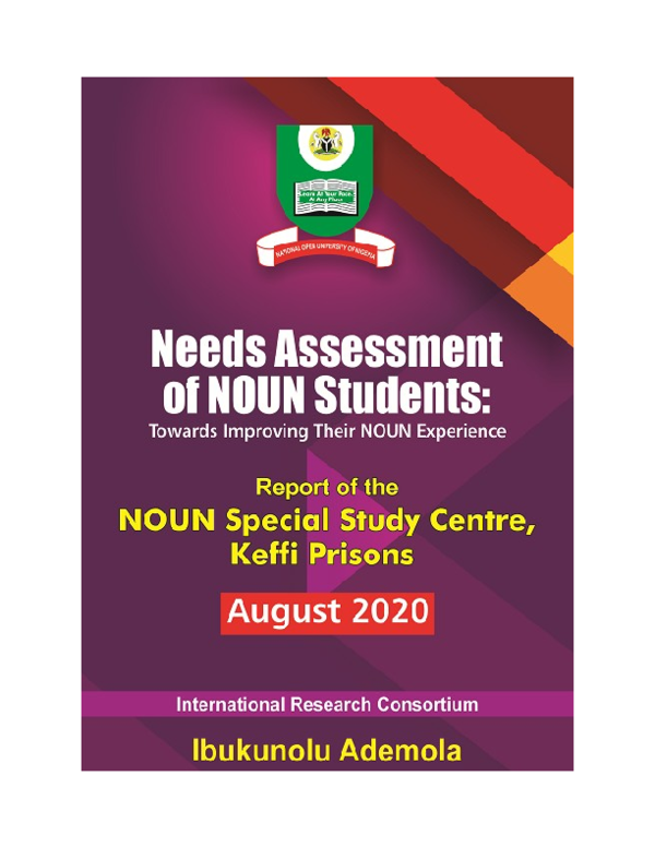(DOC) Needs Assessment of NOUN Students (NOUN Special Study Centre, Keffi Prisons)