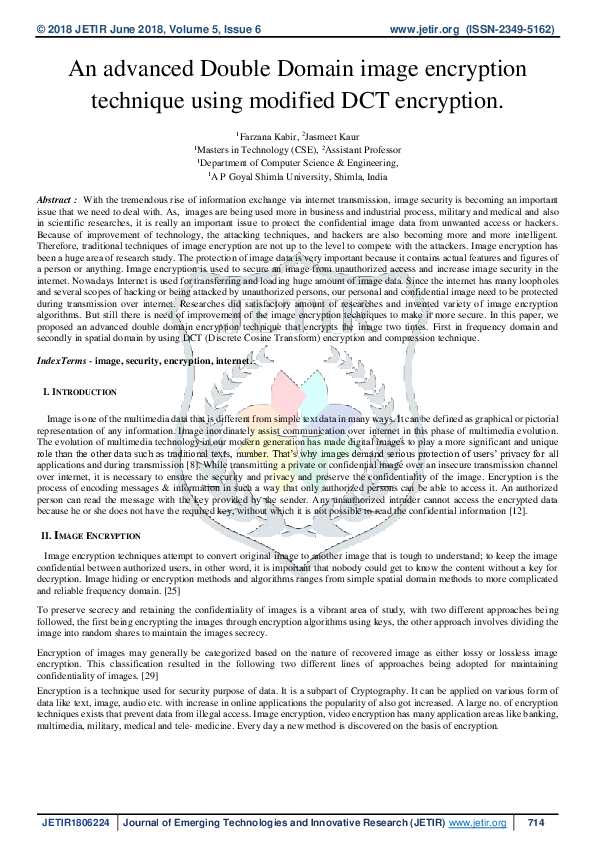 (PDF) An advanced Double Domain image encryption technique using ... (PDF) An advanced Double Domain image encryption technique using ...