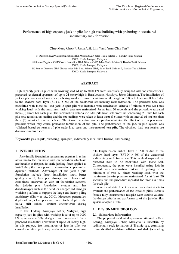 (PDF) Performance of high capacity jack-in pile for high-rise building ...