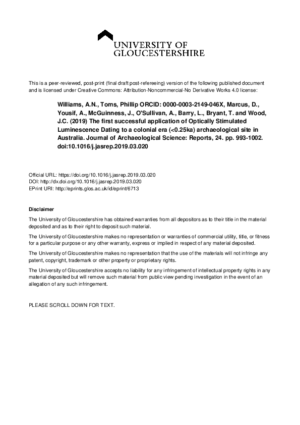 (PDF) The first successful application of Optically Stimulated ...