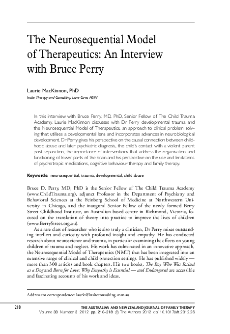 (PDF) The Neurosequential Model of Therapeutics: An Interview with ...
