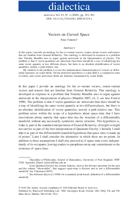 (PDF) Vectors on Curved Space