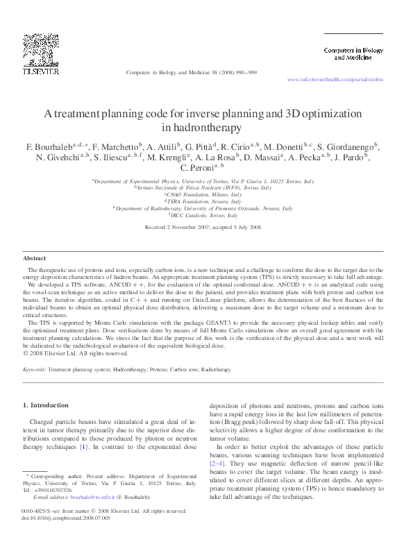 (PDF) A treatment planning code for inverse planning and 3D optimization in hadrontherapy ...