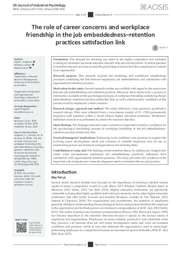 (PDF) Employee Engagement as an Outcome of Friendship at Workplace ...