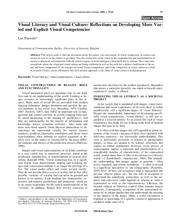 (PDF) Visual Literacy and Art Education: A Review of the Literature ...