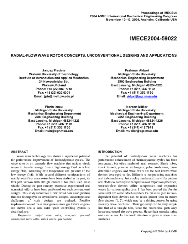 (PDF) Radial-flow wave rotor concepts, unconventional designs and ...
