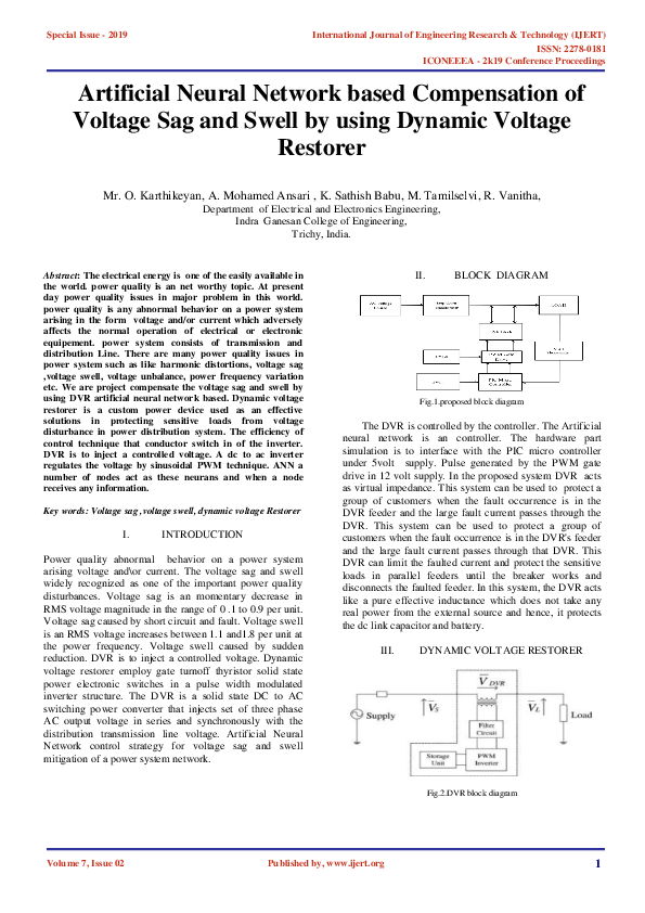 (PDF) IJERT-Artificial Neural Network based Compensation of Voltage Sag and Swell by using ...