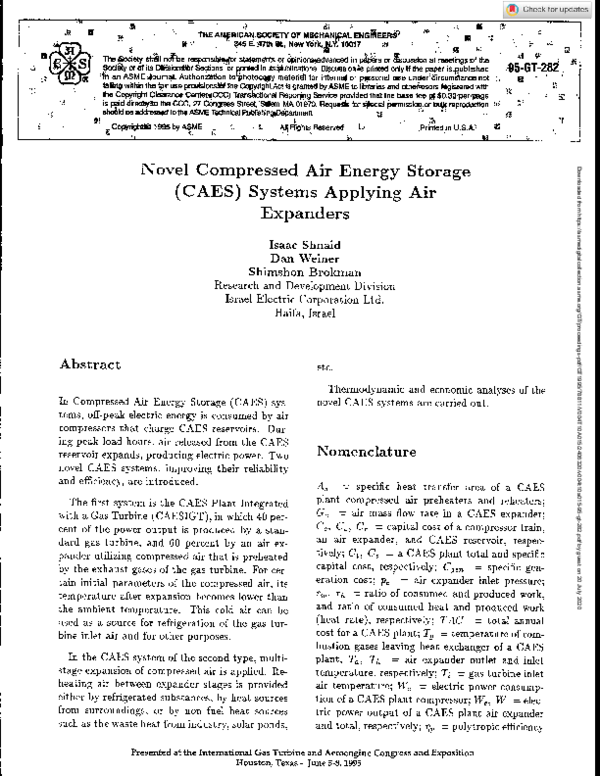(PDF) Novel Compressed Air Energy Storage (CAES) Systems Applying Air ...