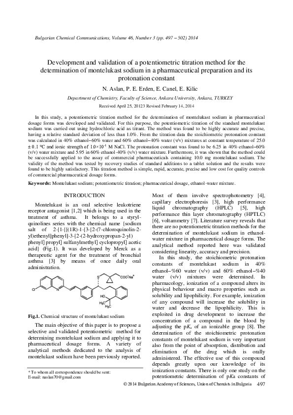 (PDF) Development and validation of a potentiometric titration method for the determination of ...