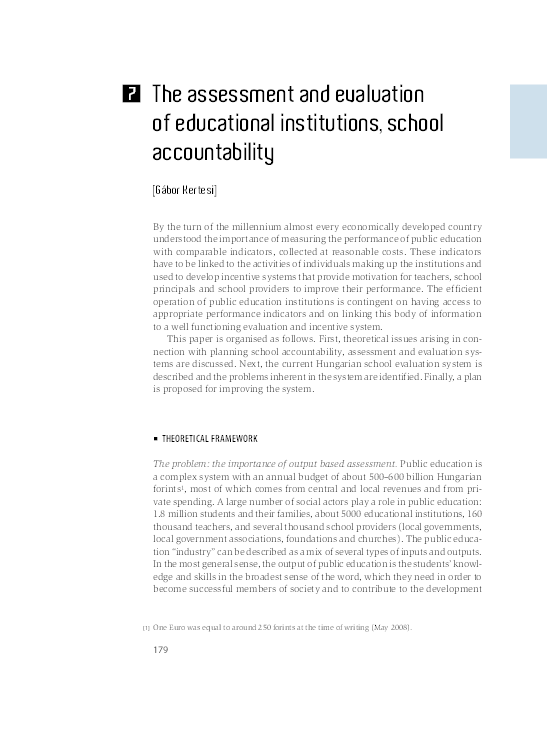 (PDF) 7 The assessment and evaluation of educational institutions ...