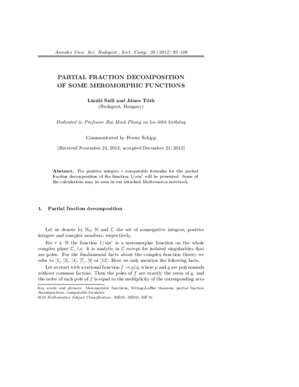 (PDF) Numerical and symbolic applications of Mathematica