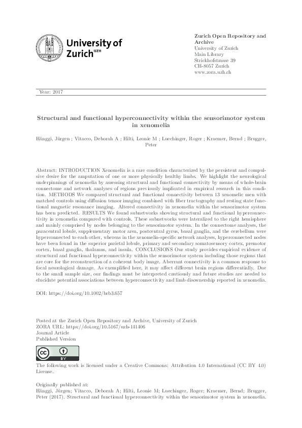 (PDF) Structural and functional hyperconnectivity within the ...