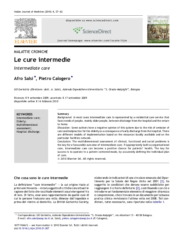 (PDF) Intermediate care