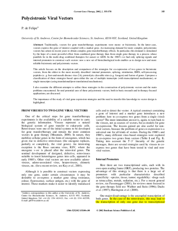 (PDF) Polycistronic Viral Vectors