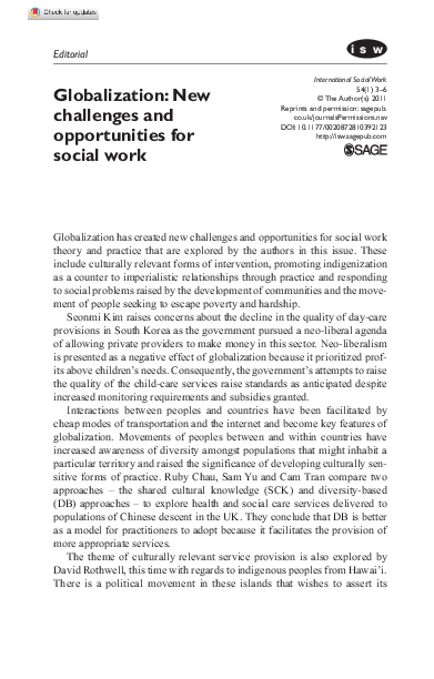 (PDF) Editorial: Globalization: New challenges and opportunities for ...