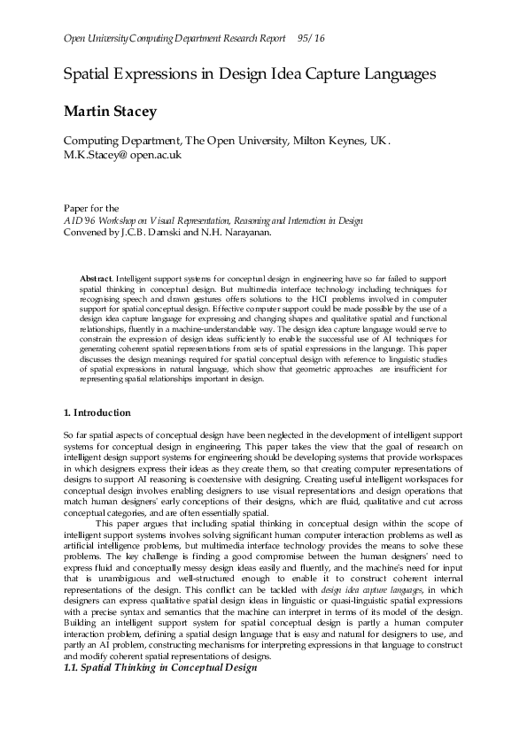 (PDF) Spatial Expressions in Design Idea Capture Languages