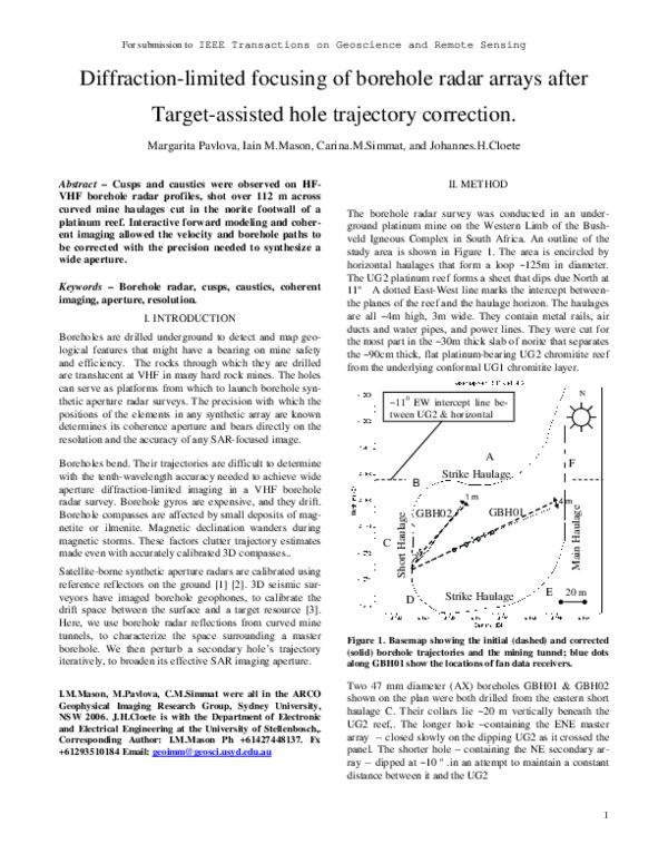 (PDF) Diffraction-limited focusing of borehole radar arrays after ...
