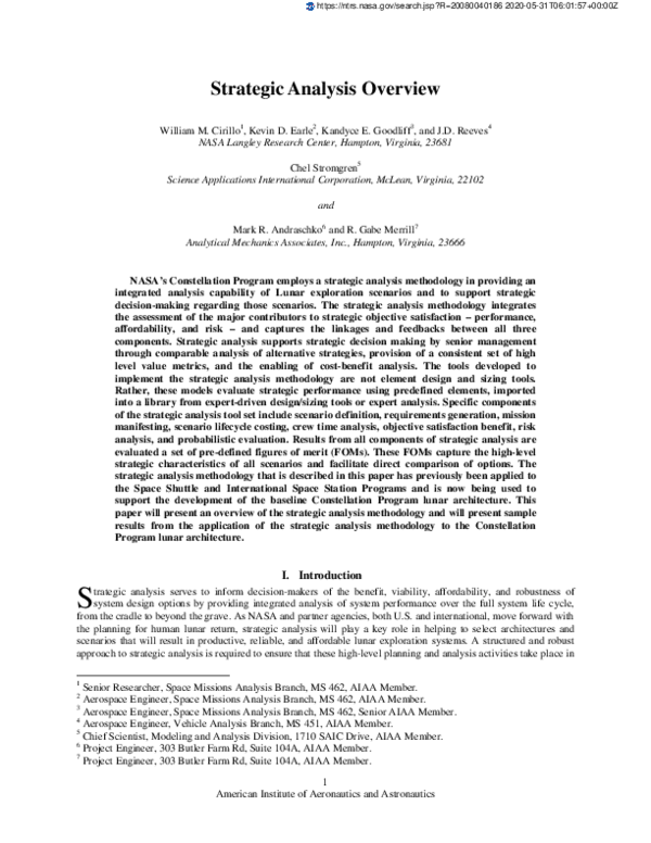 (PDF) Strategic Analysis Overview