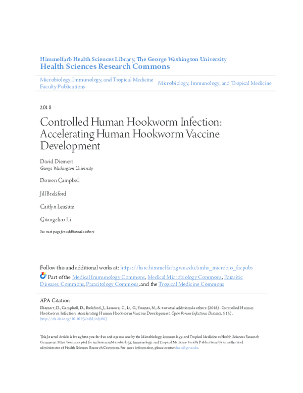 (PDF) Controlled Human Hookworm Infection: Accelerating Human Hookworm ...
