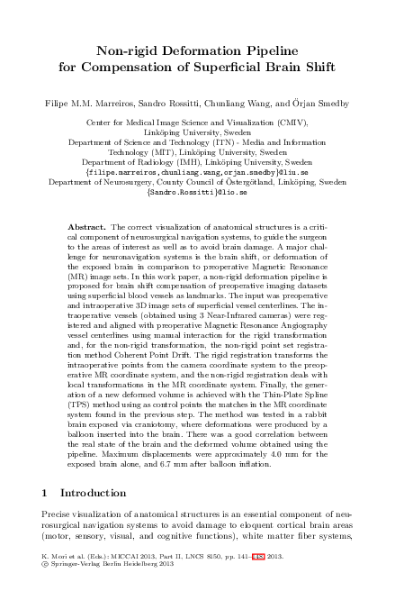 (PDF) Non-rigid Deformation Pipeline for Compensation of Superficial ...