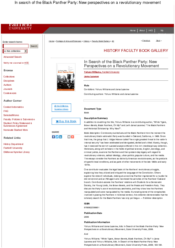 (PDF) In Search of the Black Panther Party