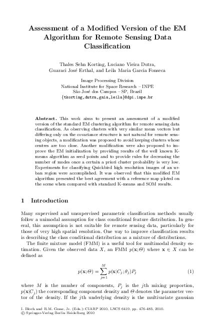 (PDF) Assessment of a Modified Version of the EM Algorithm for Remote Sensing Data Classification