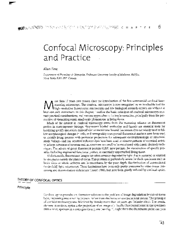 (PDF) Confocal microscopy: principles and practice