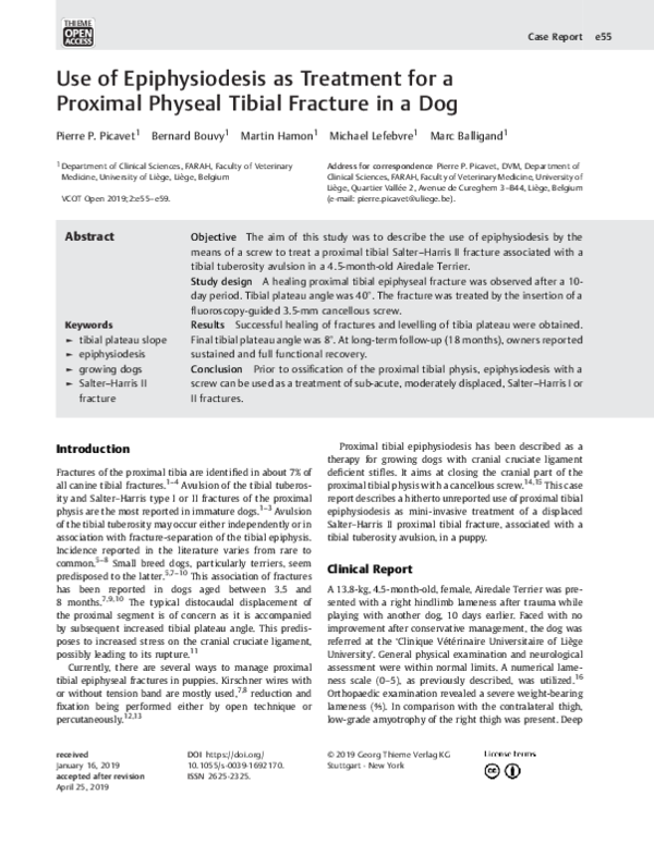(PDF) Use of Epiphysiodesis as Treatment for a Proximal Physeal Tibial ...