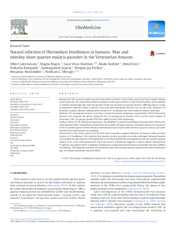 (PDF) First description of natural infection of P. brasilianum in ...