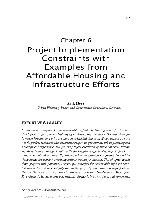 (PDF) Project Implementation Constraints with Examples from Affordable ...