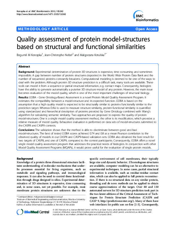 (PDF) Quality assessment of protein model-structures using evolutionary ...