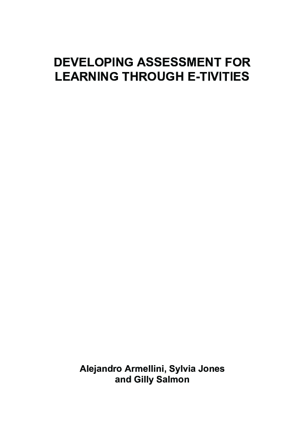 (PDF) Developing assessment for learning through e-tivities