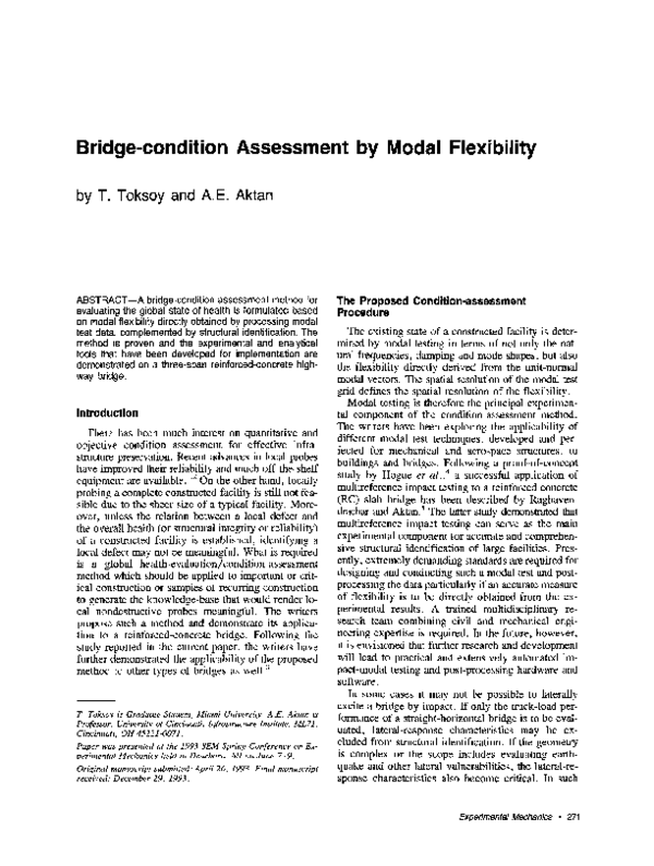 (PDF) Bridge-condition assessment by modal flexibility
