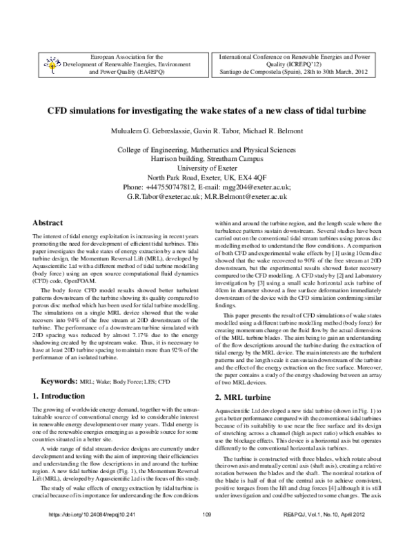 (PDF) CFD simulations for investigating the wake states of a new class ...