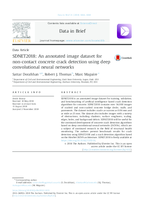 Pdf Sdnet2018 An Annotated Image Dataset For Non Contact Concrete