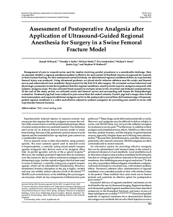 (PDF) Assessment of postoperative analgesia after application of ...